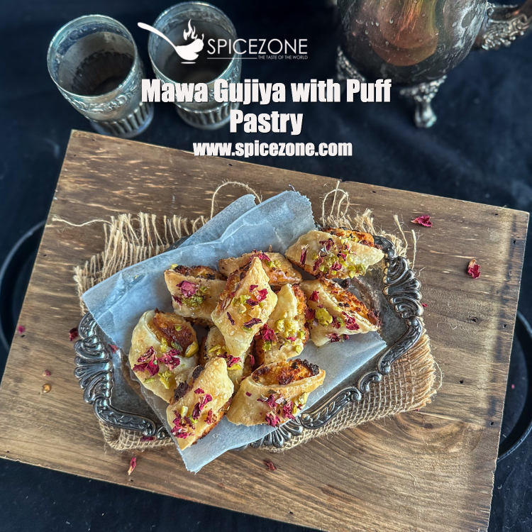 Mawa Gujiya with Puff Pastry | Festive Bite-Sized Sweet - Spice Zone